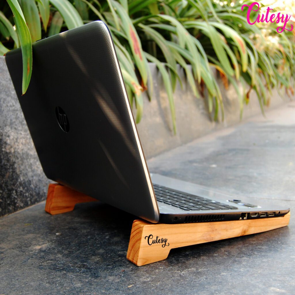 Wooden Laptop Stand by Cutesy India | Ergonomic Design
