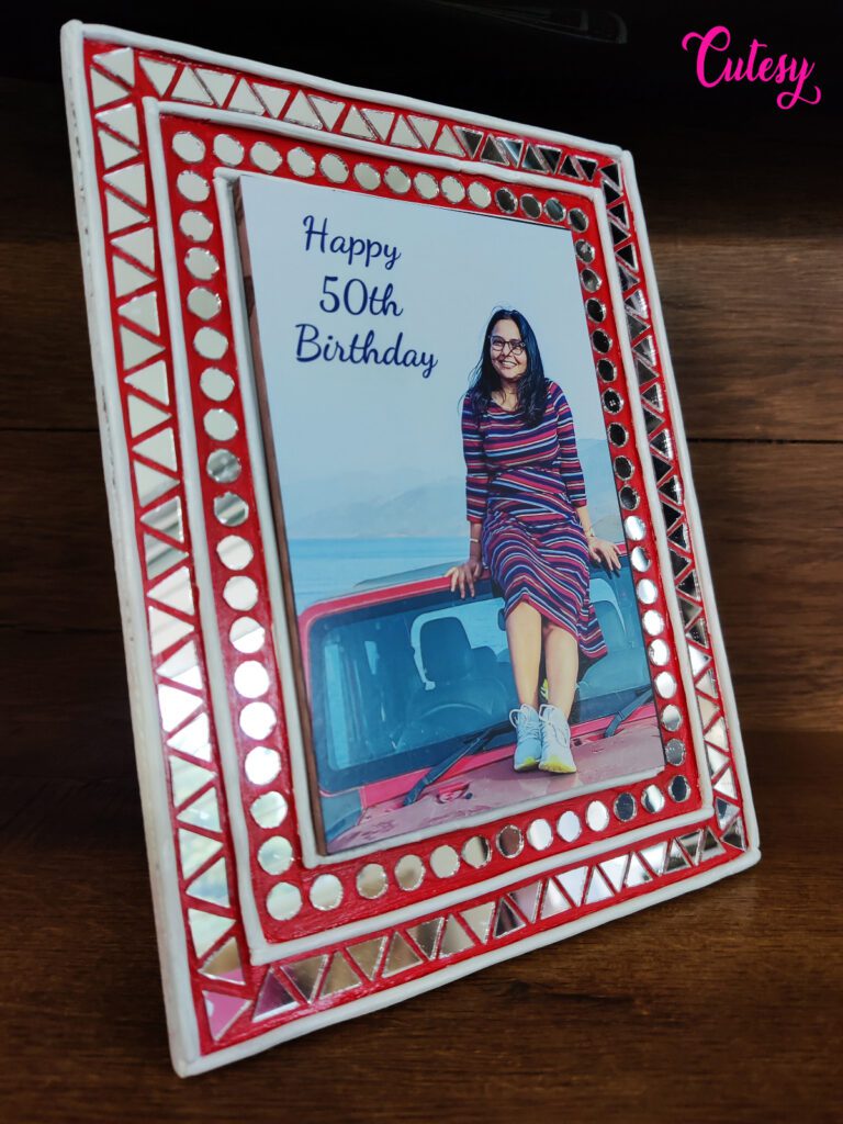 Custom Lippan Art Frame – Mud Mirror Work Decor | Cutesy India
